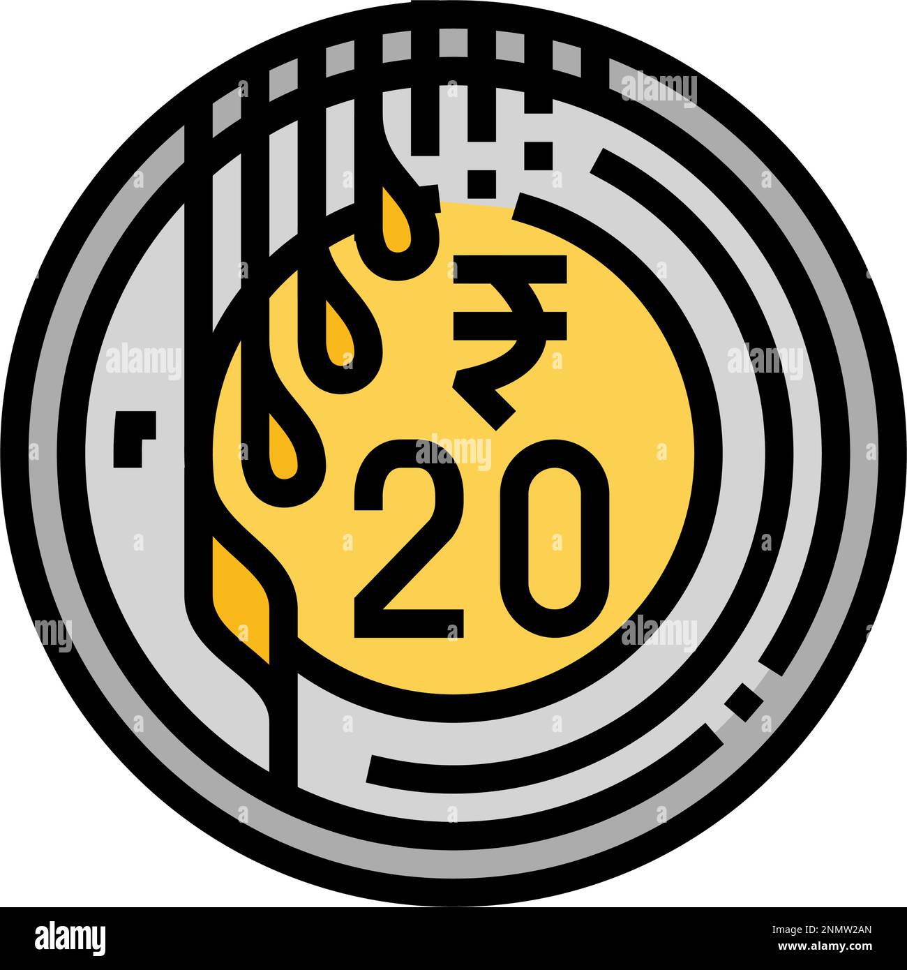 rupee coin color icon vector illustration Stock Vector Image & Art - Alamy