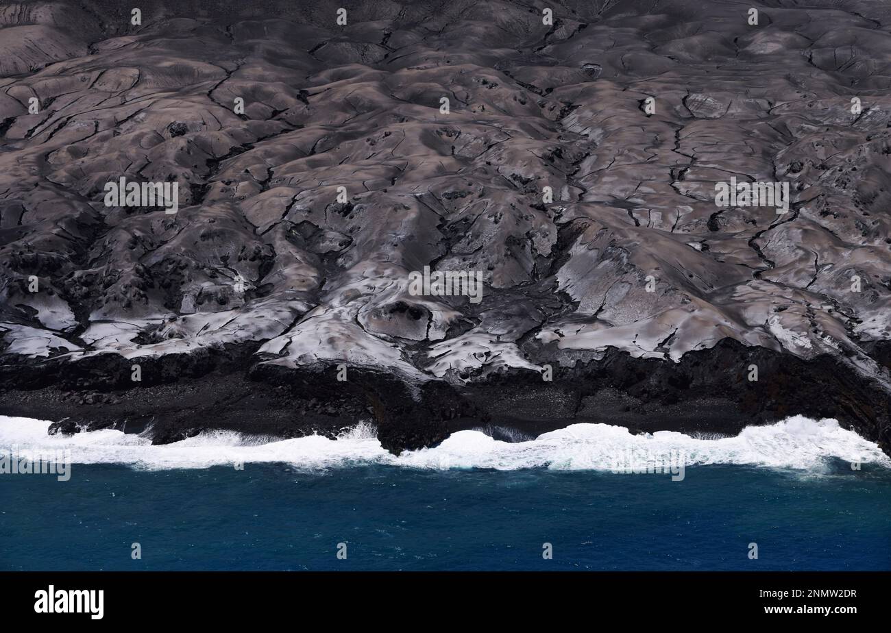 An aerial photo shows Nishi-no-shima, a volcanic island, located about ...