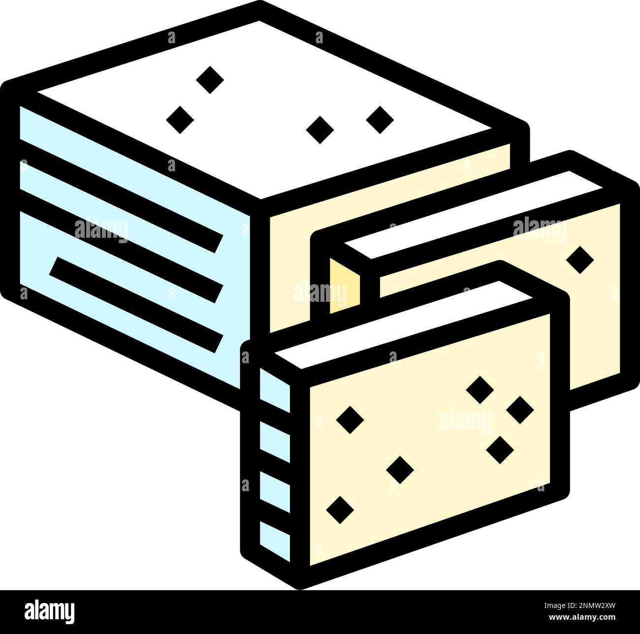 feta cheese food slice color icon vector illustration Stock Vector ...