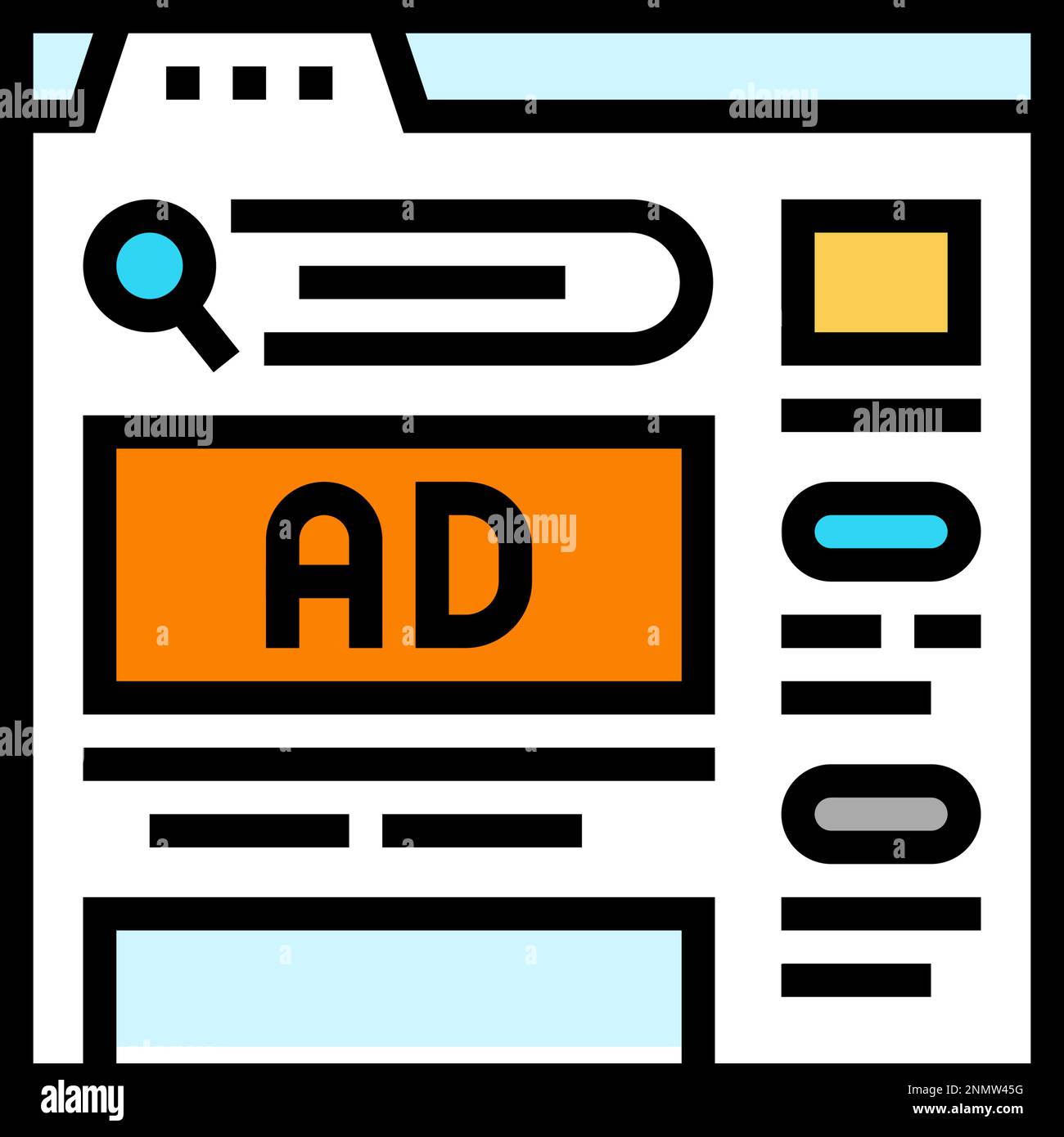 paid search advertising color icon vector illustration Stock Vector ...