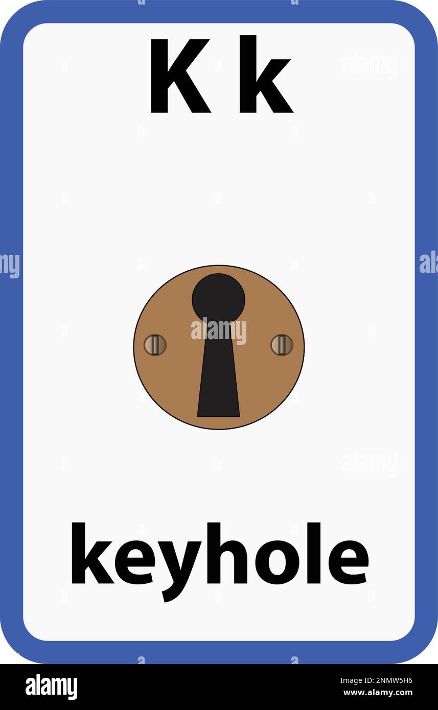 Alphabet flashcard for children with the letter k from keyhole Stock ...