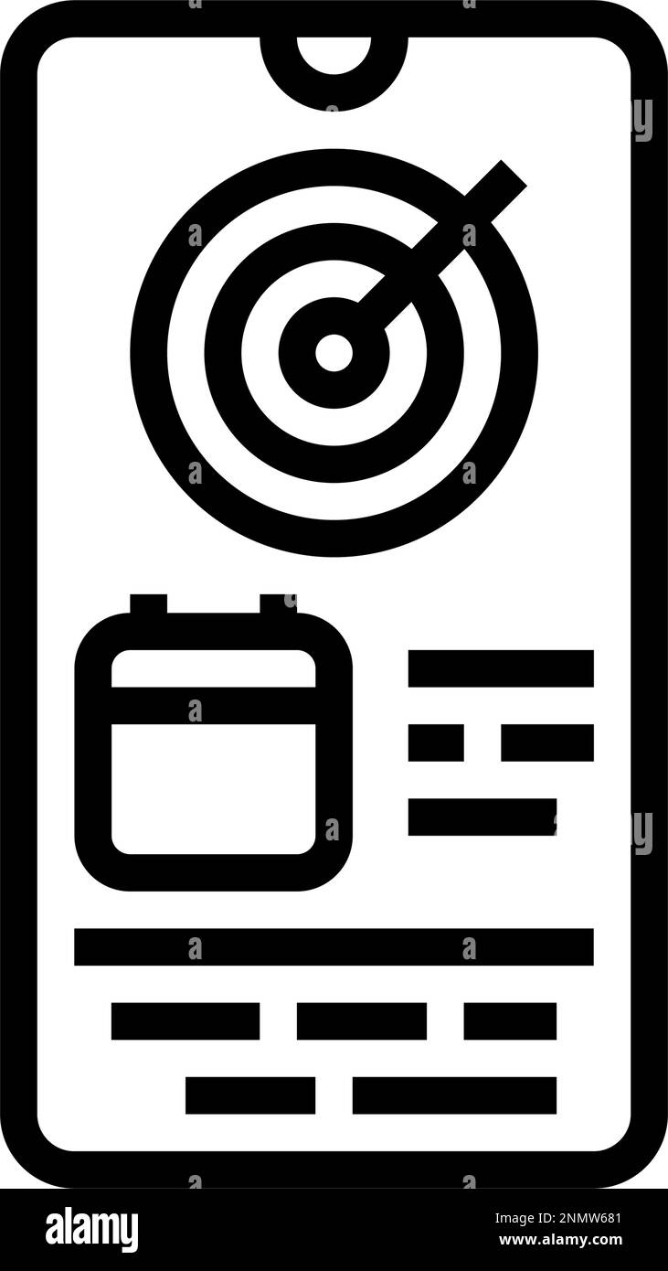 goal tracking app line icon vector illustration Stock Vector Image ...