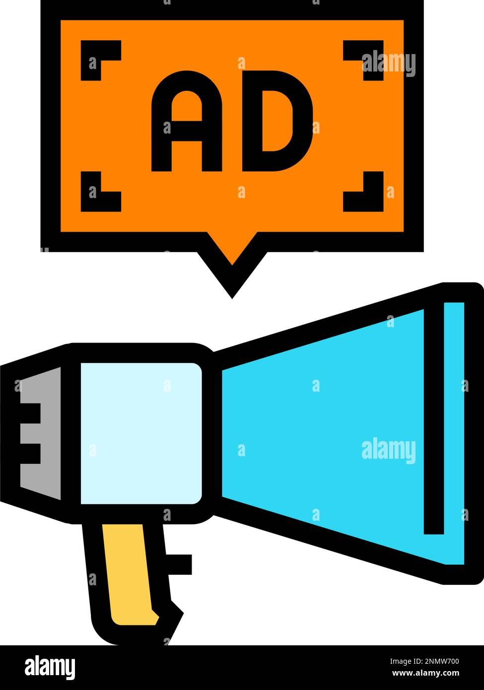 public service advertising color icon vector illustration Stock Vector ...