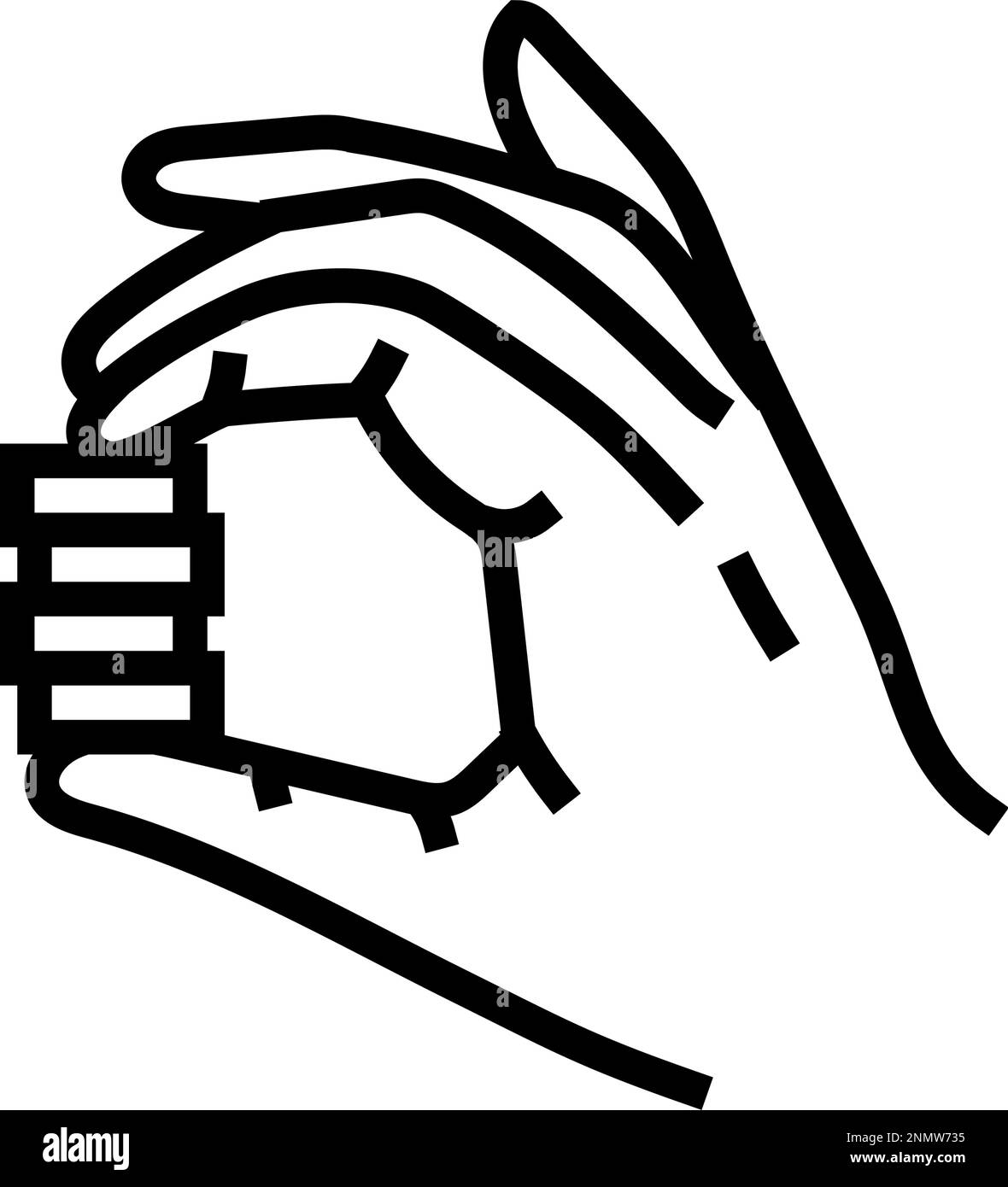 investment coin hand line icon vector illustration Stock Vector Image ...