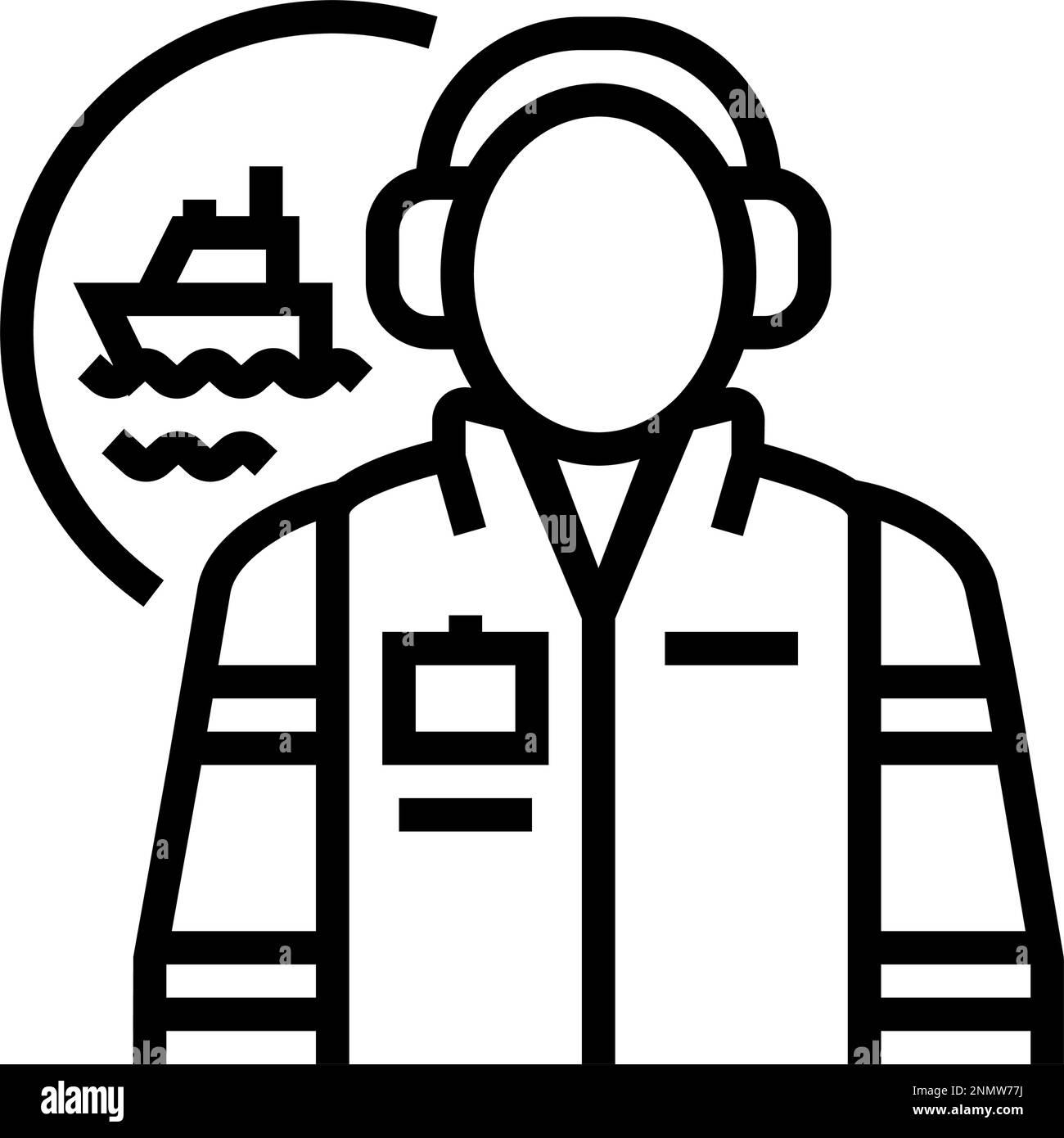 marine engineer worker line icon vector illustration Stock Vector Image ...