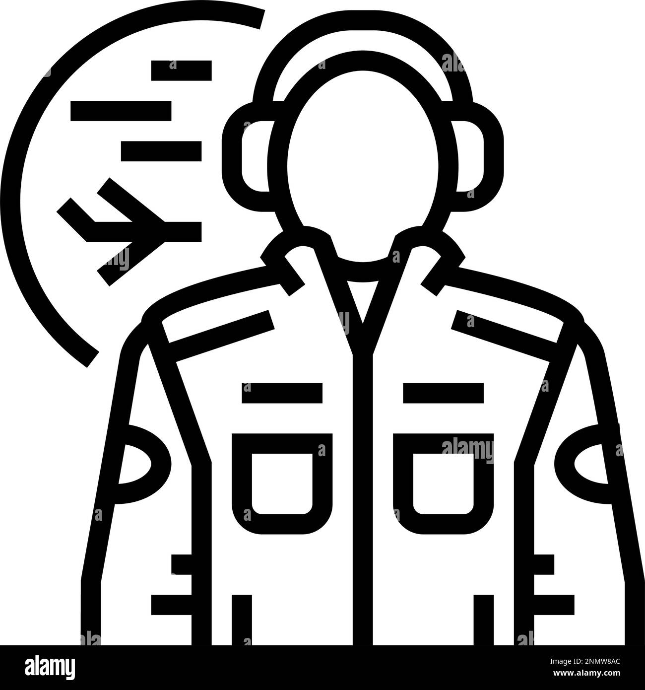 aeronautical engineer worker line icon vector illustration Stock Vector ...