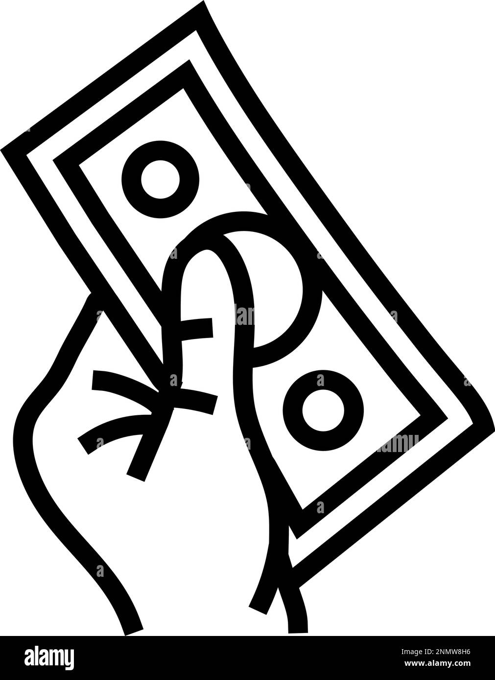 payment money hand line icon vector illustration Stock Vector Image ...