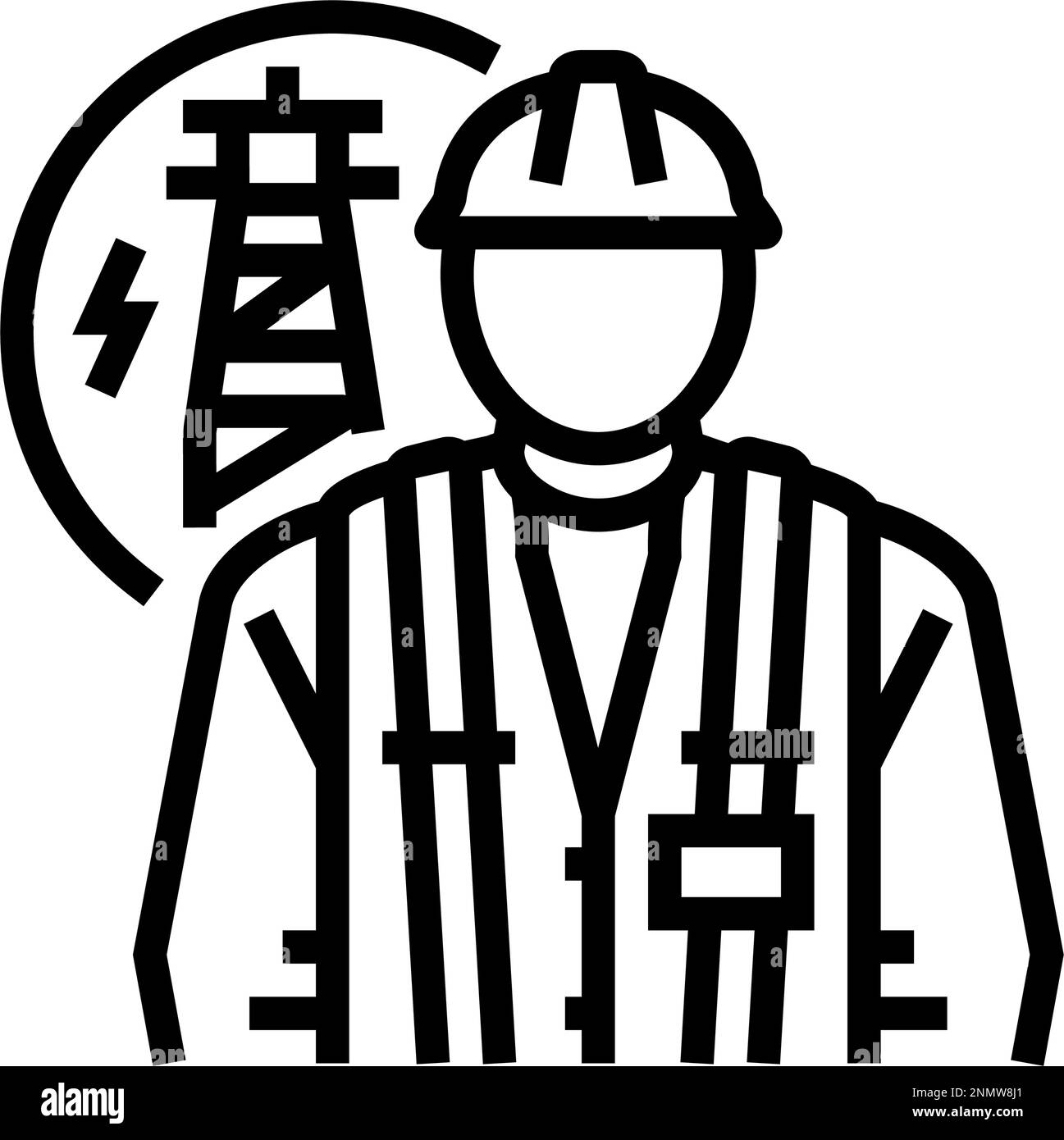 electrical engineer technology line icon vector illustration Stock ...