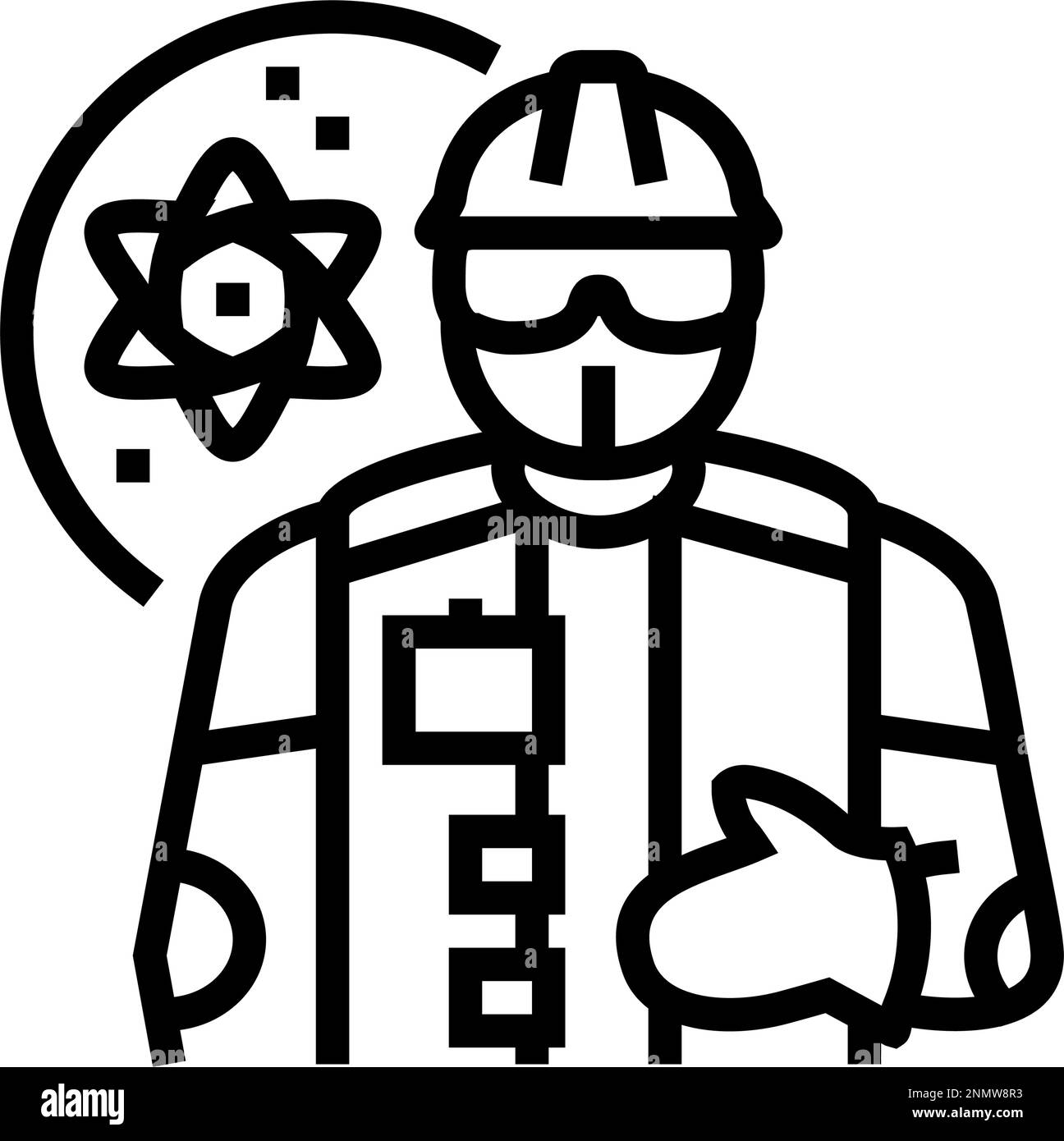 nuclear engineer worker line icon vector illustration Stock Vector ...