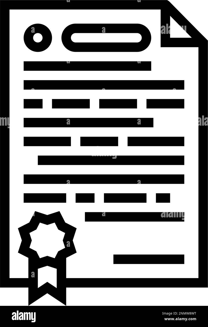 agreement document file line icon vector illustration Stock Vector ...
