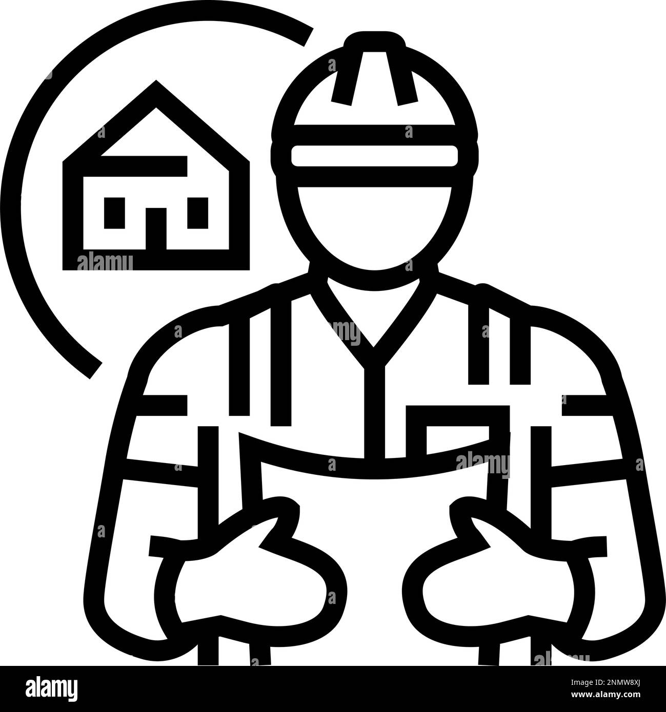 civil engineer worker line icon vector illustration Stock Vector Image ...