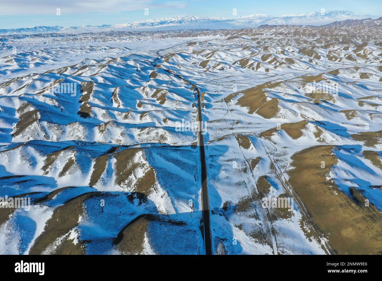 Urumqi. 14th Feb, 2023. This aerial photo taken on Feb. 14, 2023 shows ...