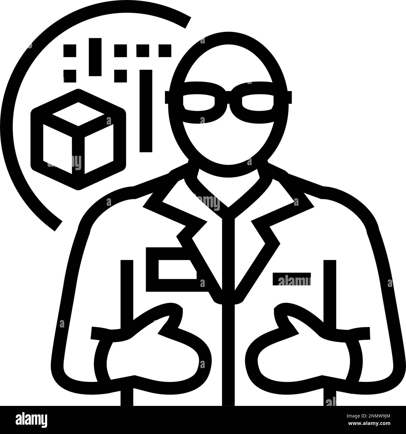 materials engineer technology line icon vector illustration Stock ...