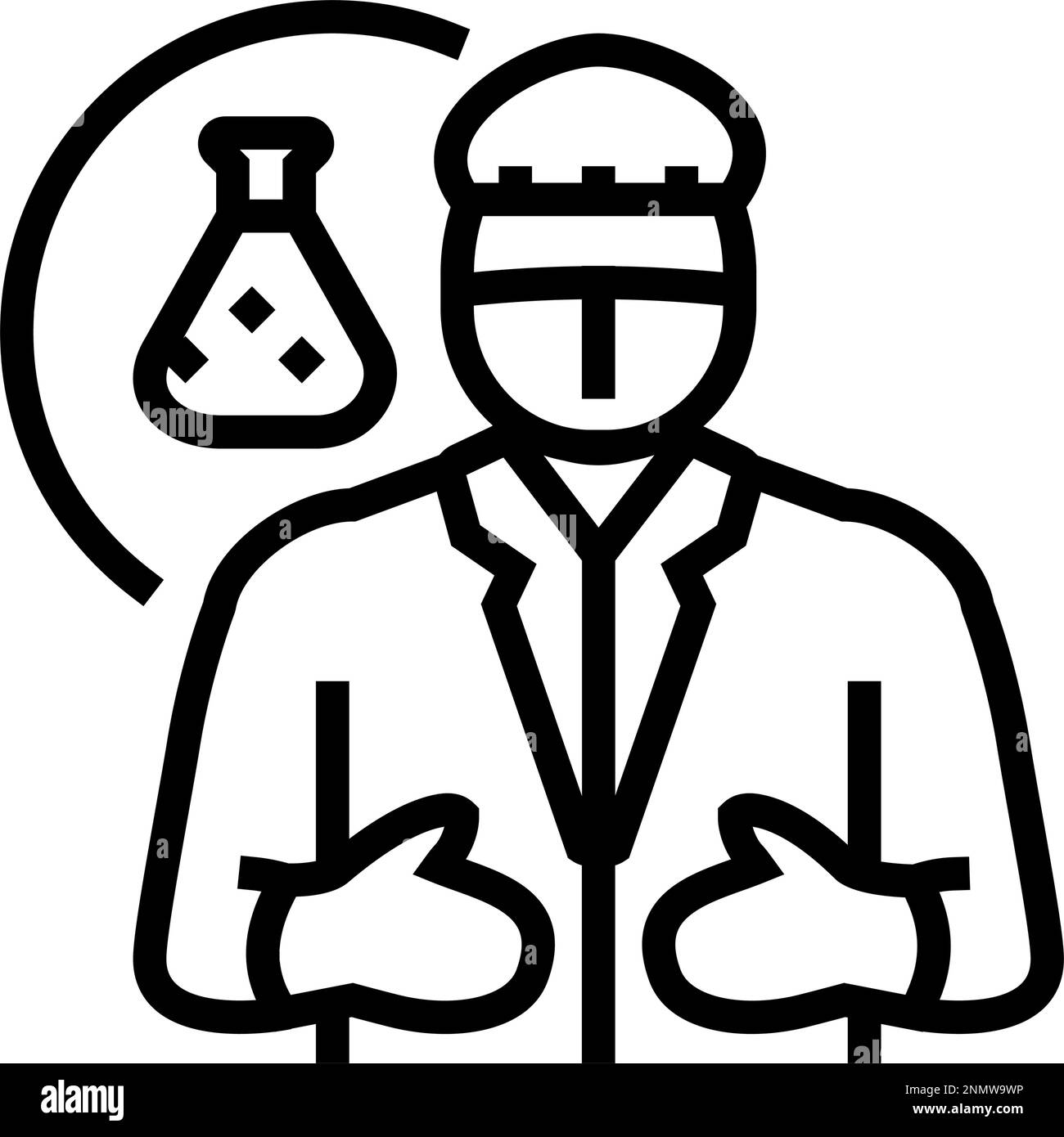 chemical engineer technology line icon vector illustration Stock Vector ...
