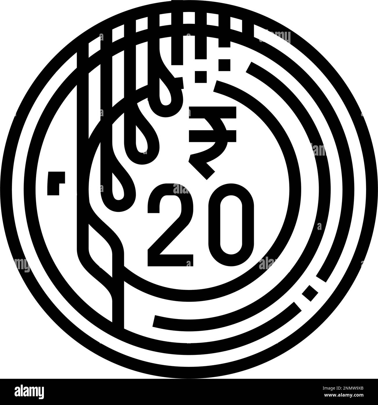 rupee coin line icon vector illustration Stock Vector Image & Art - Alamy