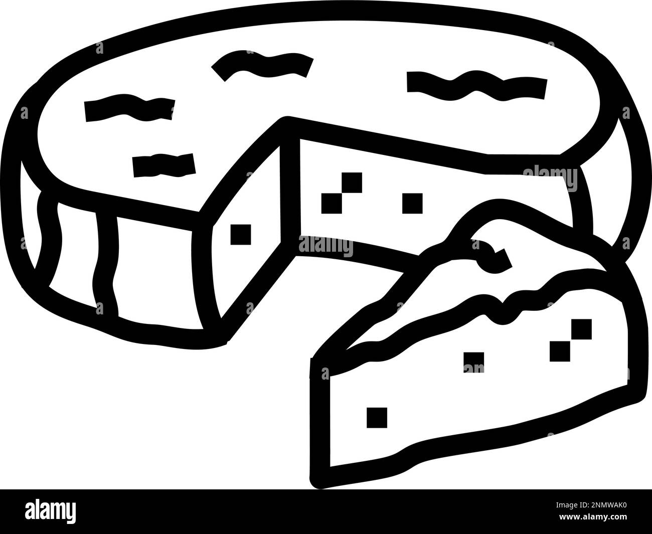 brie cheese food slice line icon vector illustration Stock Vector Image ...