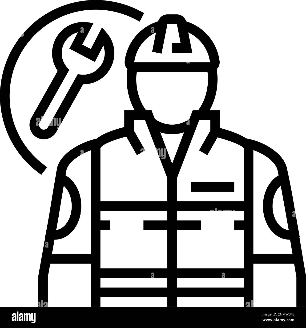 industrial engineer line icon vector illustration Stock Vector Image ...