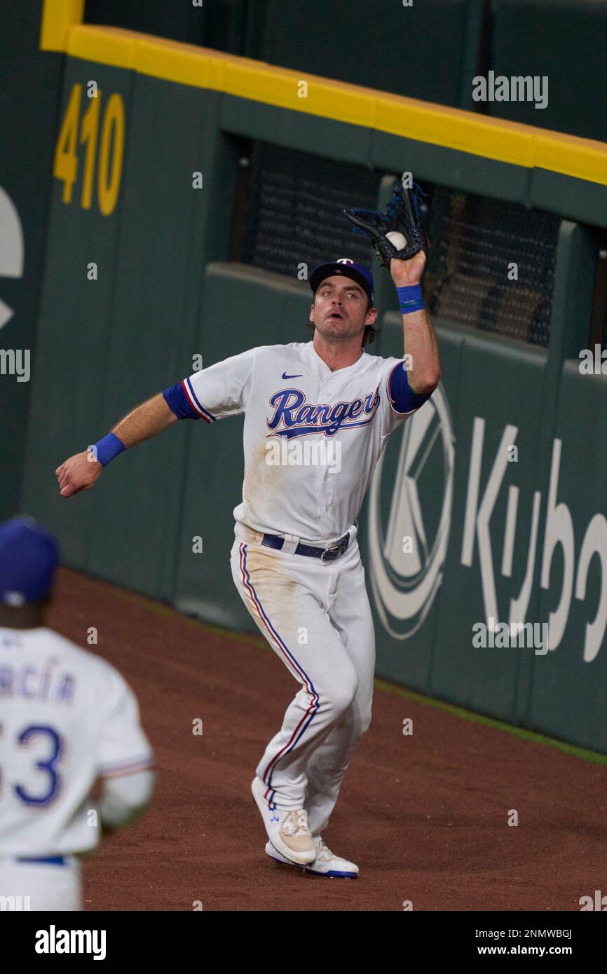 August 14 2021: Texas center fielder DJ Peters (38) makes a play during ...