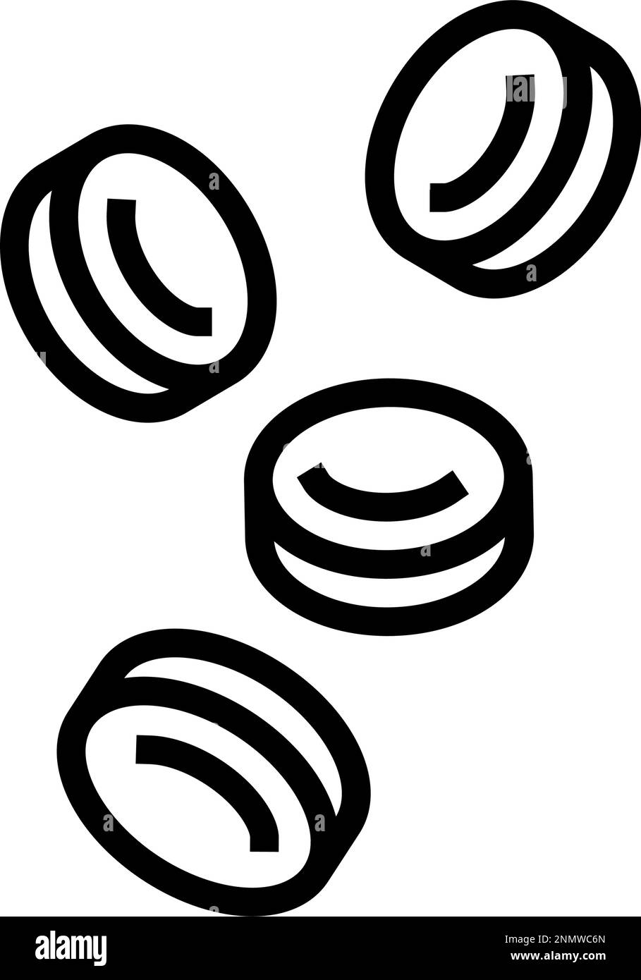 coin gold falling line icon vector illustration Stock Vector Image ...