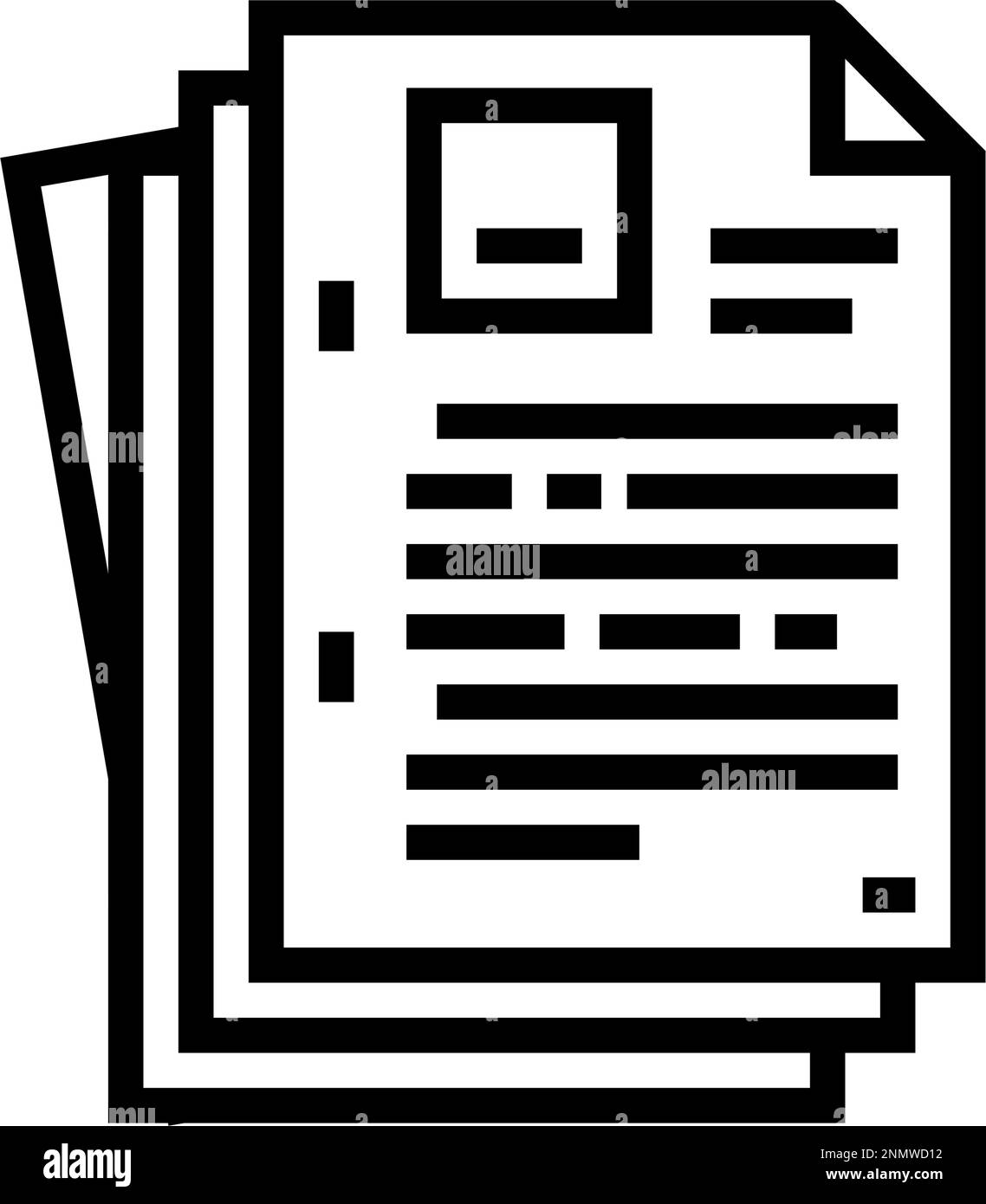 Sheet Document Paper Line Icon Vector Illustration Stock Vector Image