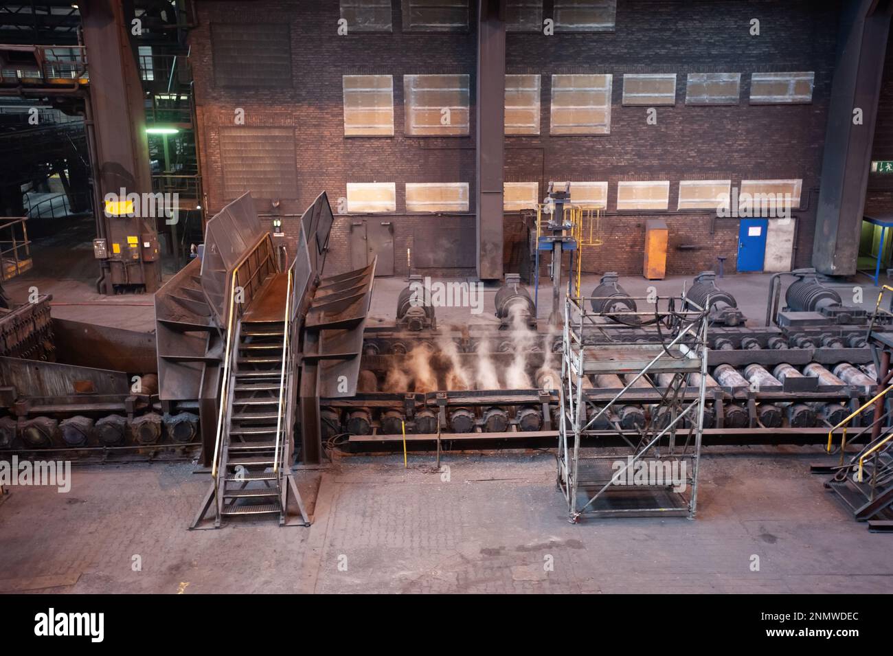 Metallurgical factory in Germany, hot rolled metal conveyor, sheet ...