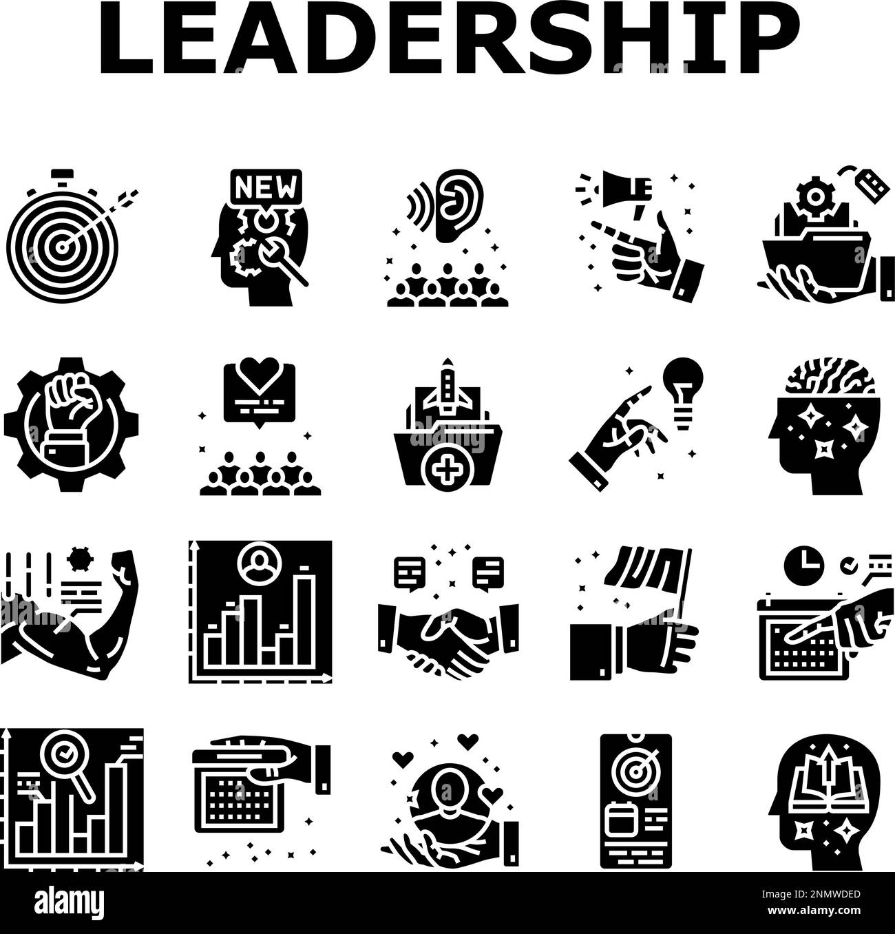 leadership business success team icons set vector Stock Vector Image ...