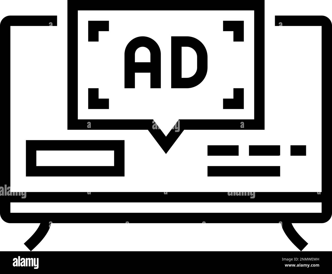 television advertising line icon vector illustration Stock Vector Image ...