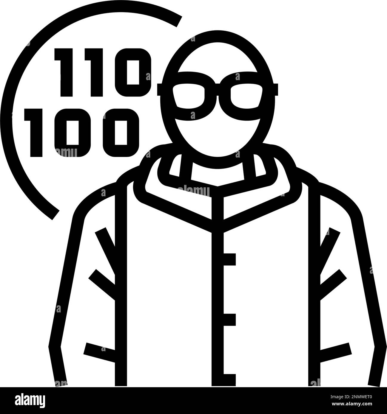 software engineer worker line icon vector illustration Stock Vector ...