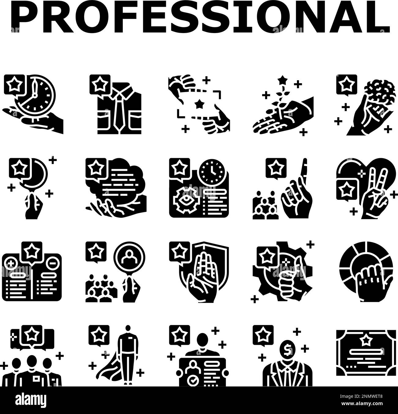 professional worker person job icons set vector Stock Vector Image ...