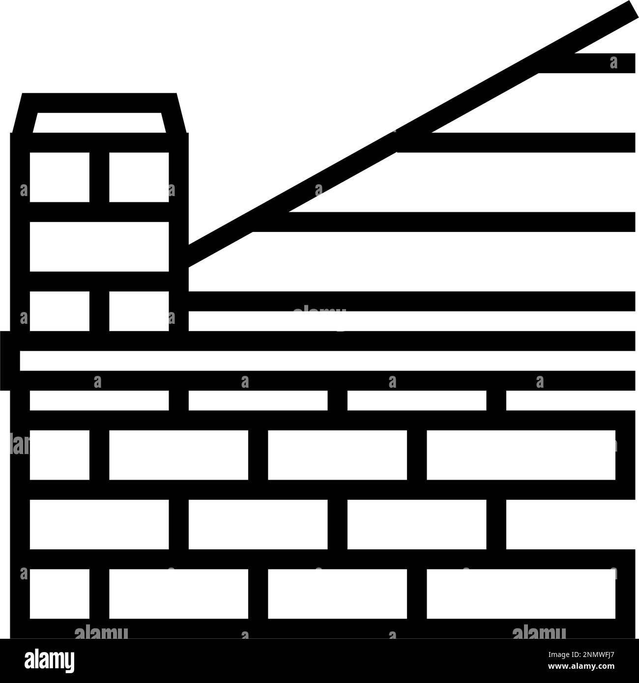 parapet building house line icon vector illustration Stock Vector Image ...