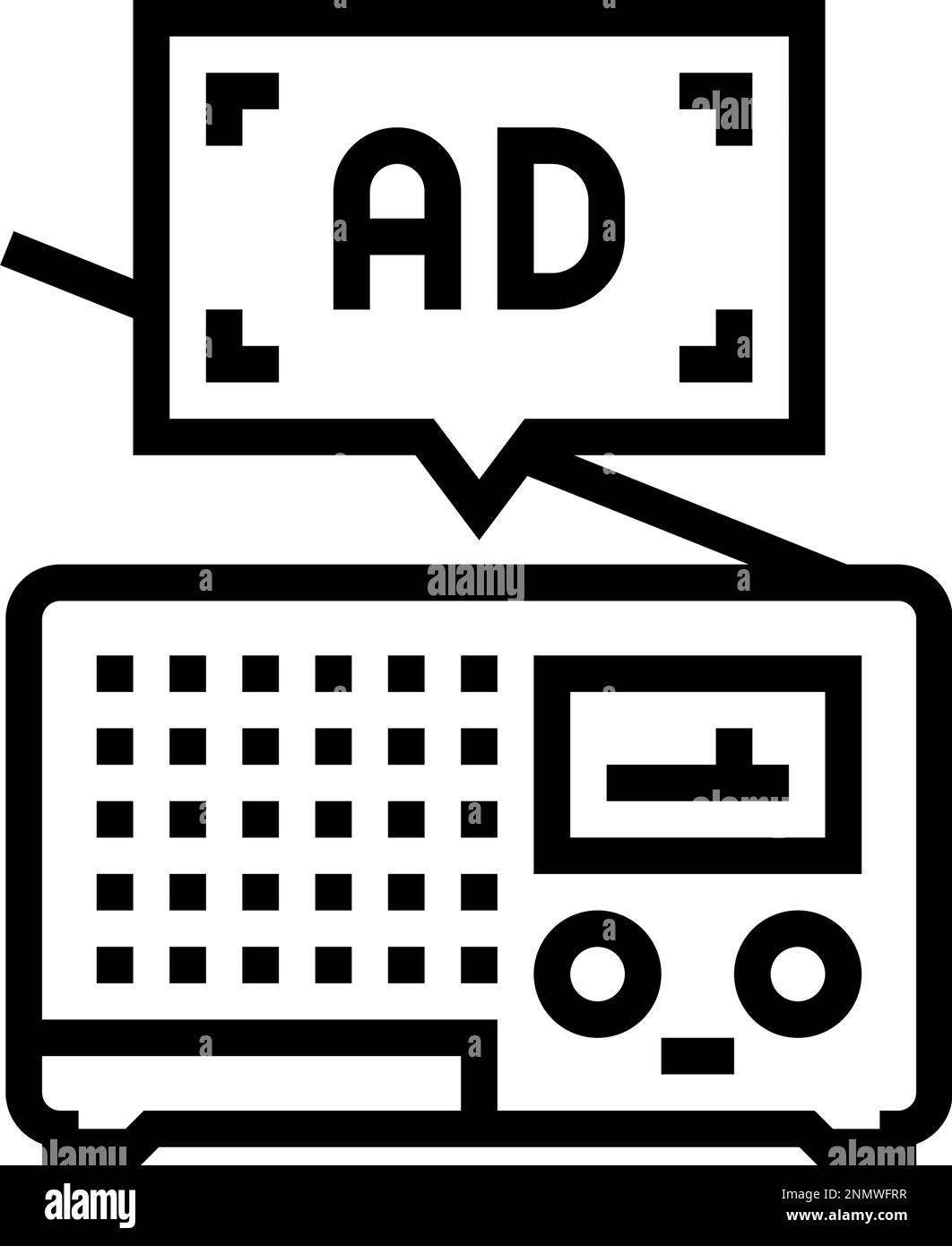 radio advertising line icon vector illustration Stock Vector Image ...
