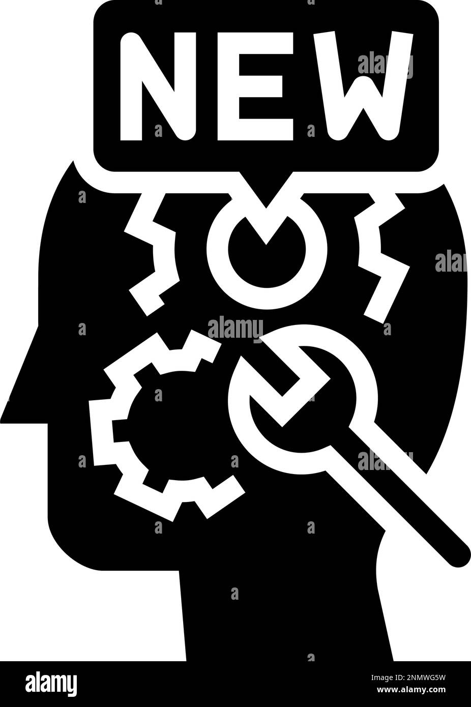 Skills development icon monochrome Black and White Stock Photos ...