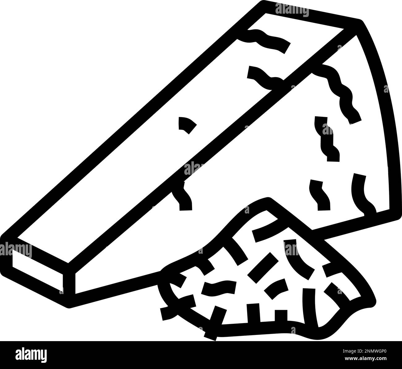 parmesan cheese food slice line icon vector illustration Stock Vector ...