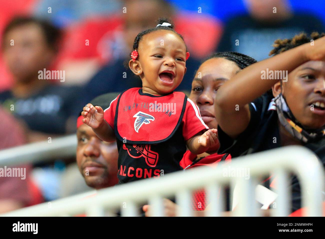 ATLANTA, GA - AUGUST 13: A young Falcons fan during the Friday night ...