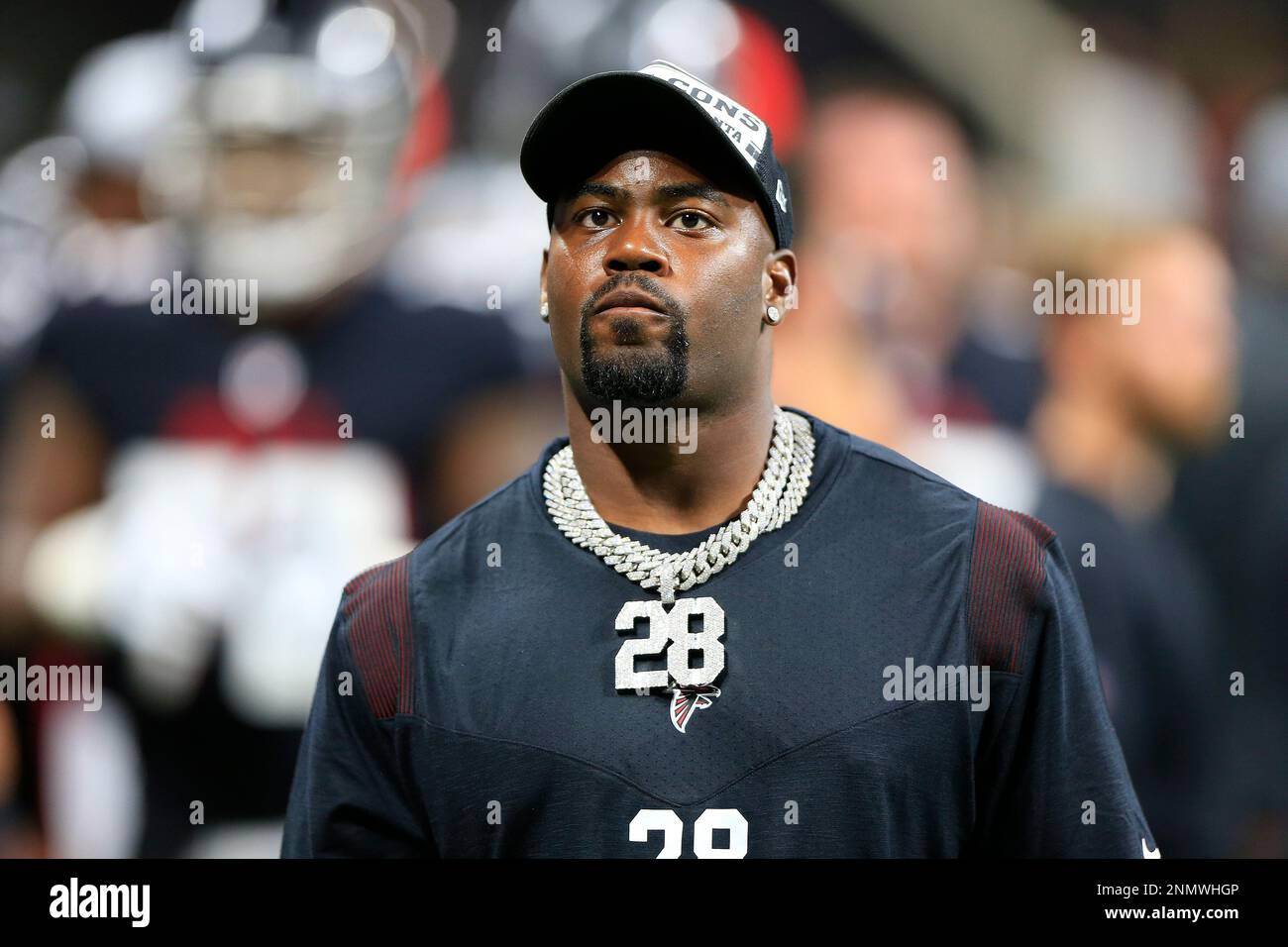 ATLANTA, GA - AUGUST 13: Mike Davis (28) of the Atlanta Falcons on the ...