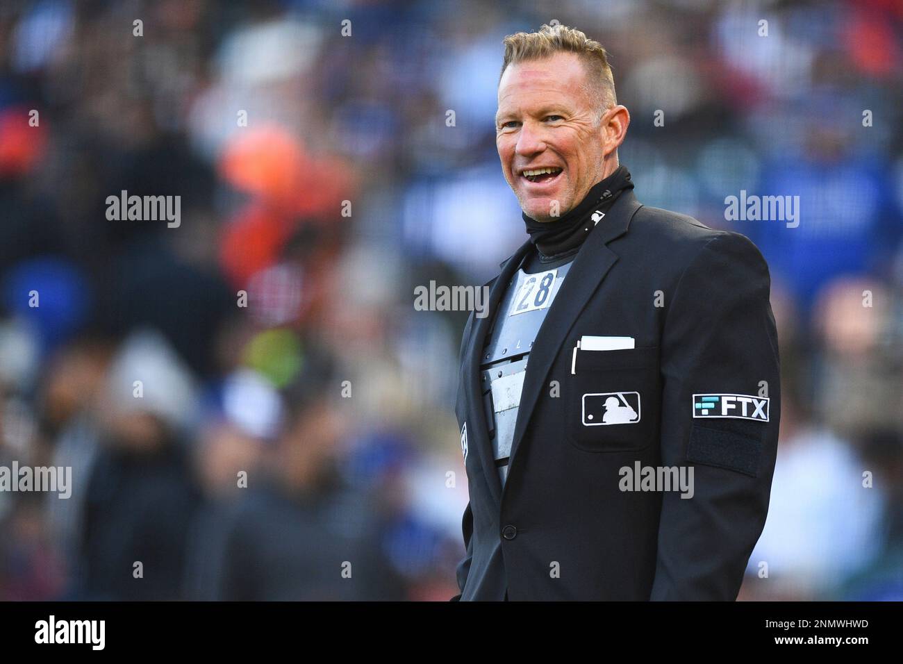 SAN FRANCISCO, CA - JULY 28: Home plate umpire Jim Wolf looks on during ...
