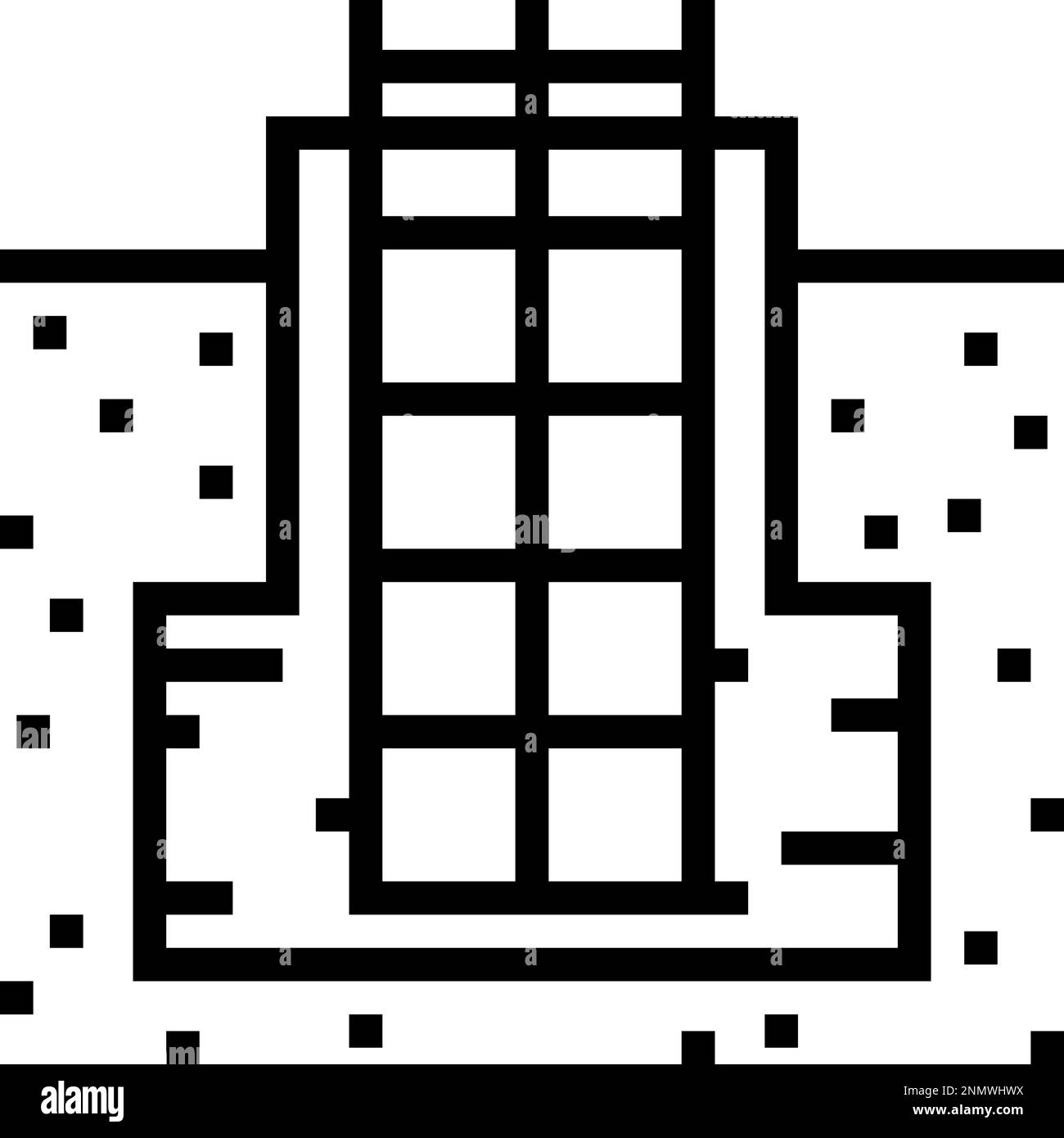 foundation building structure line icon vector illustration Stock ...