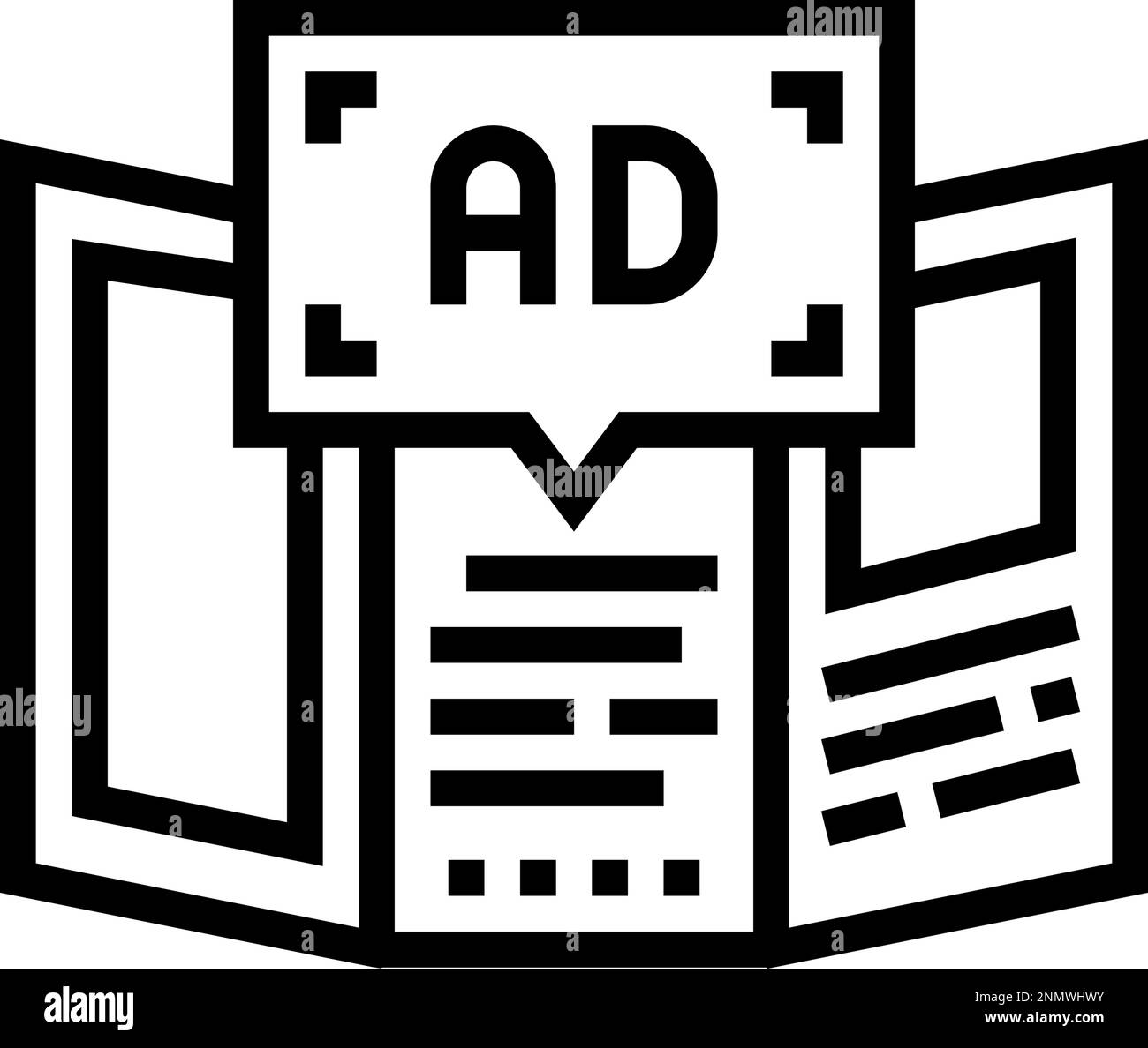 print advertising line icon vector illustration Stock Vector Image ...