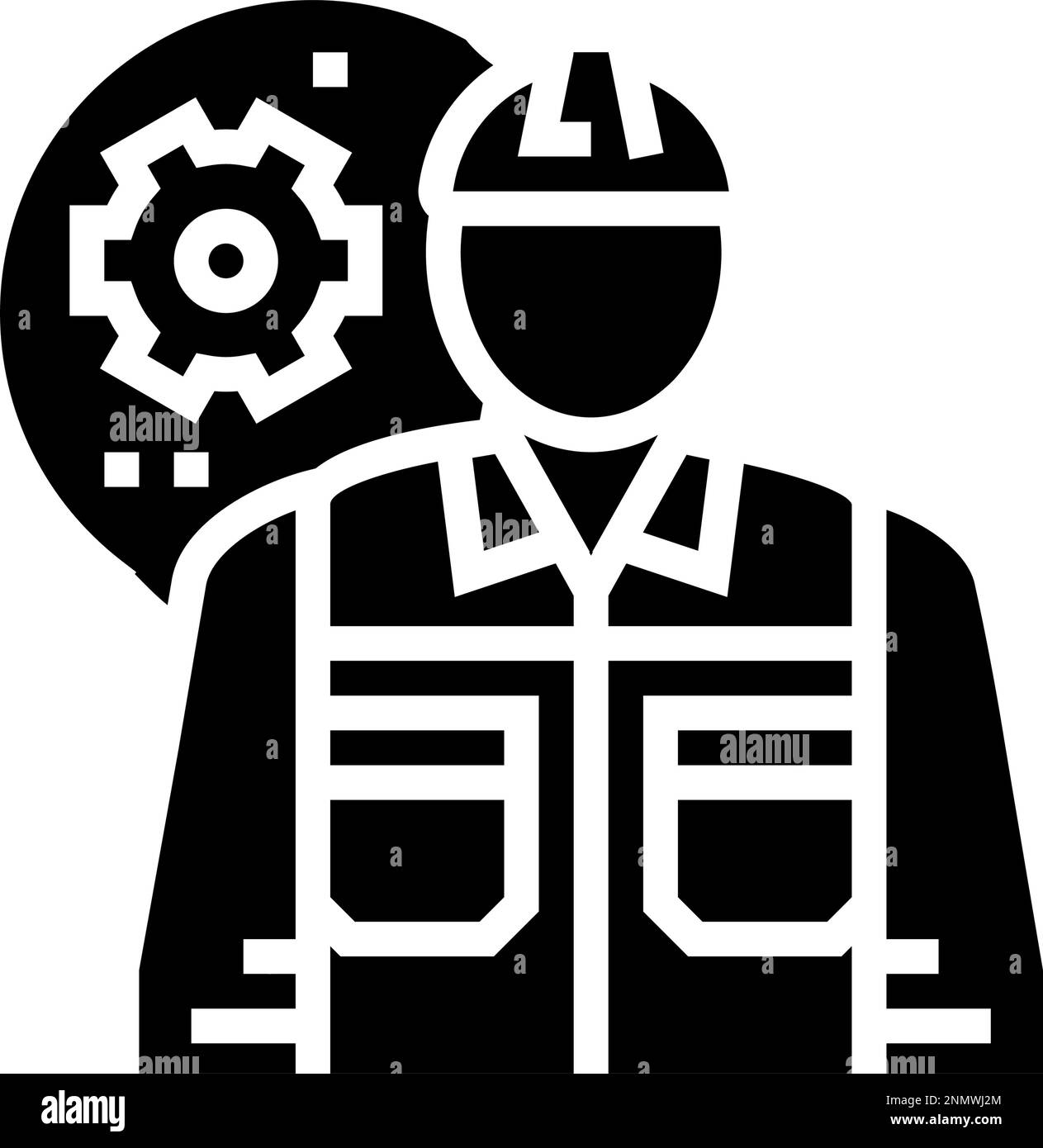 mechanical engineer worker glyph icon vector illustration Stock Vector ...