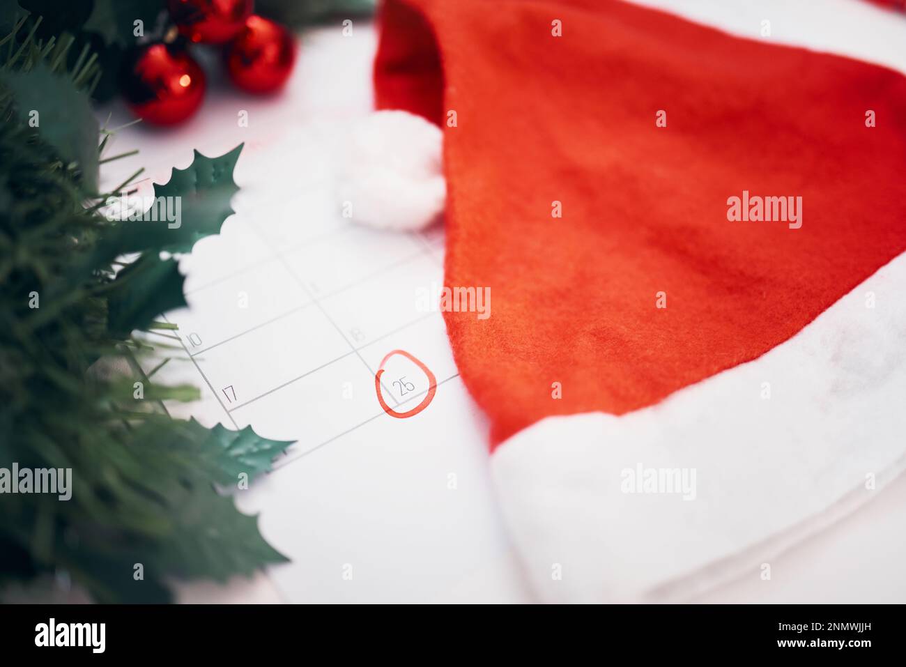 Christmas, preparation and calendar with decorations for the holiday ...