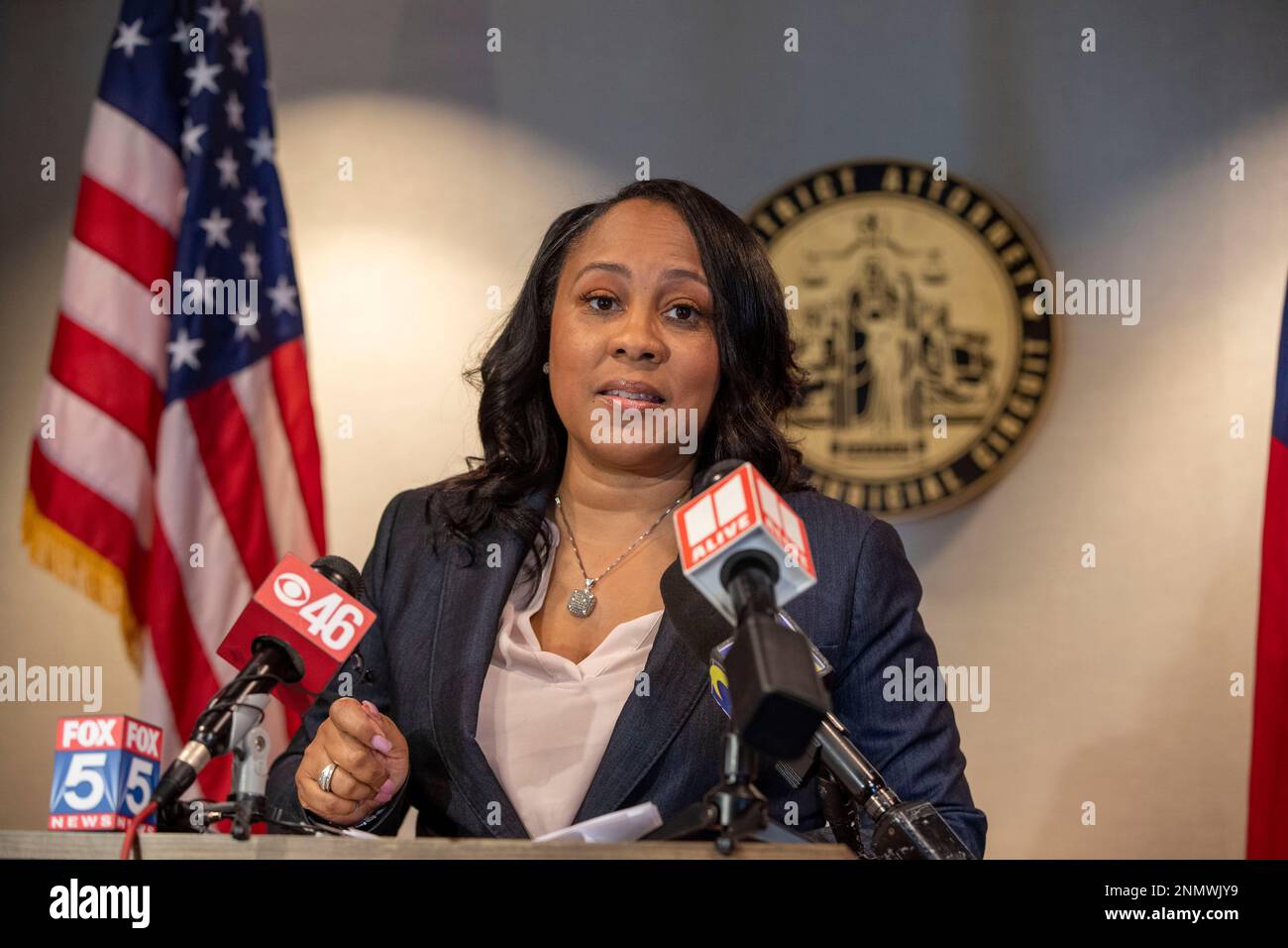Fulton County District Attorney Fanni Willis speaks during a news ...