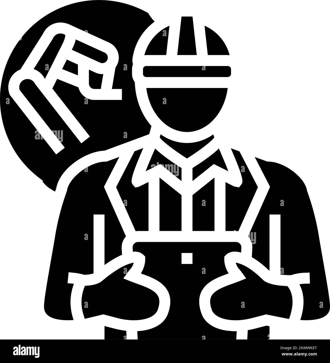 industrial engineer worker glyph icon vector illustration Stock Vector ...