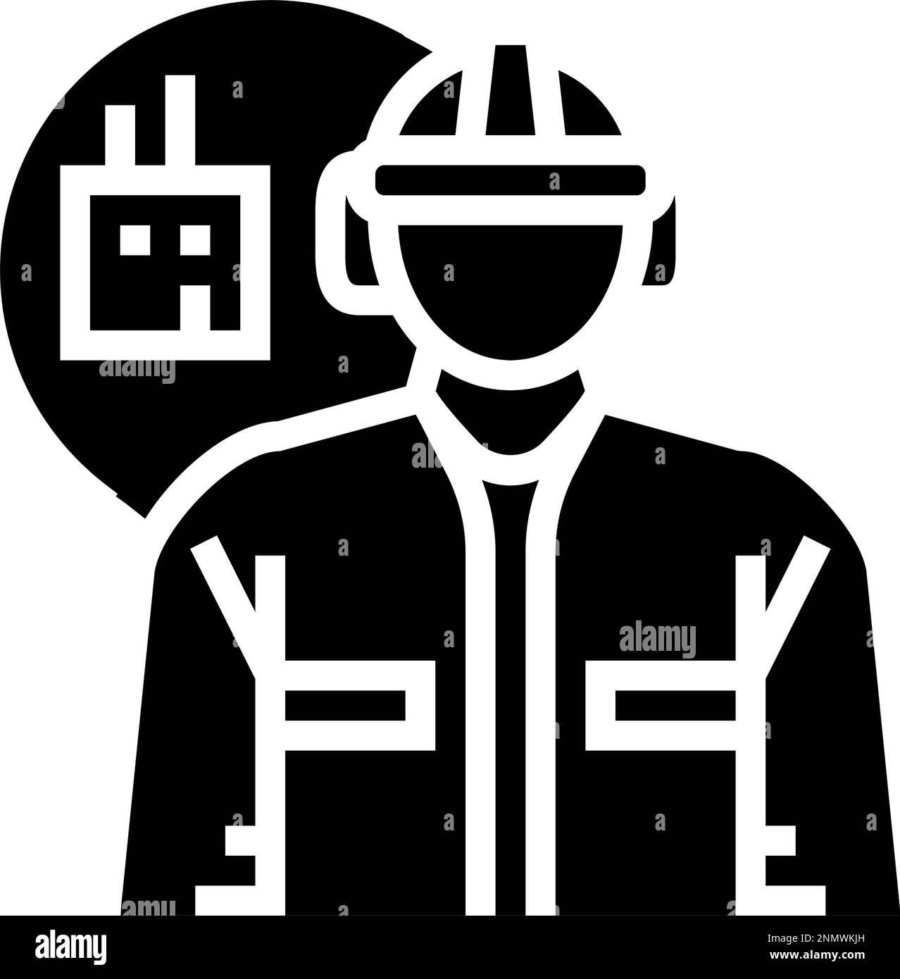 manufacturing engineer technology glyph icon vector illustration Stock ...