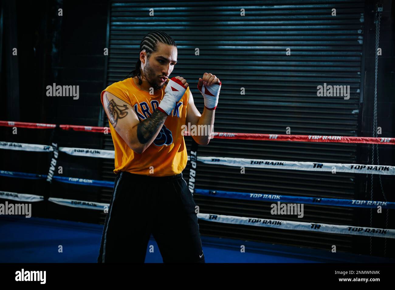 Nico Ali Walsh trains at Top Rank Gym, Monday, July 12, 2021, in Las ...