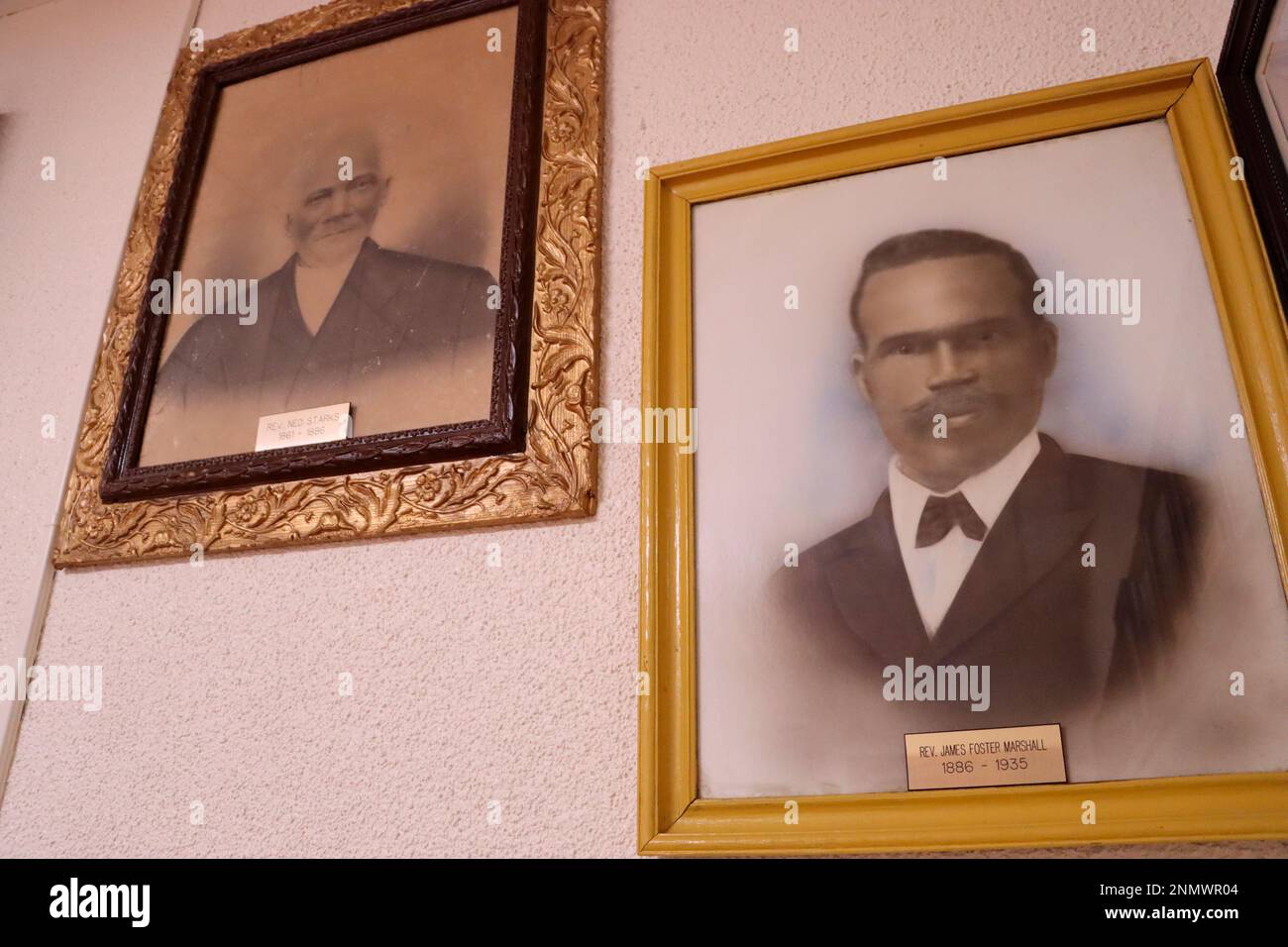 This Jan. 2, 2021 photo shows portraits of Old Mount Zion Baptist ...