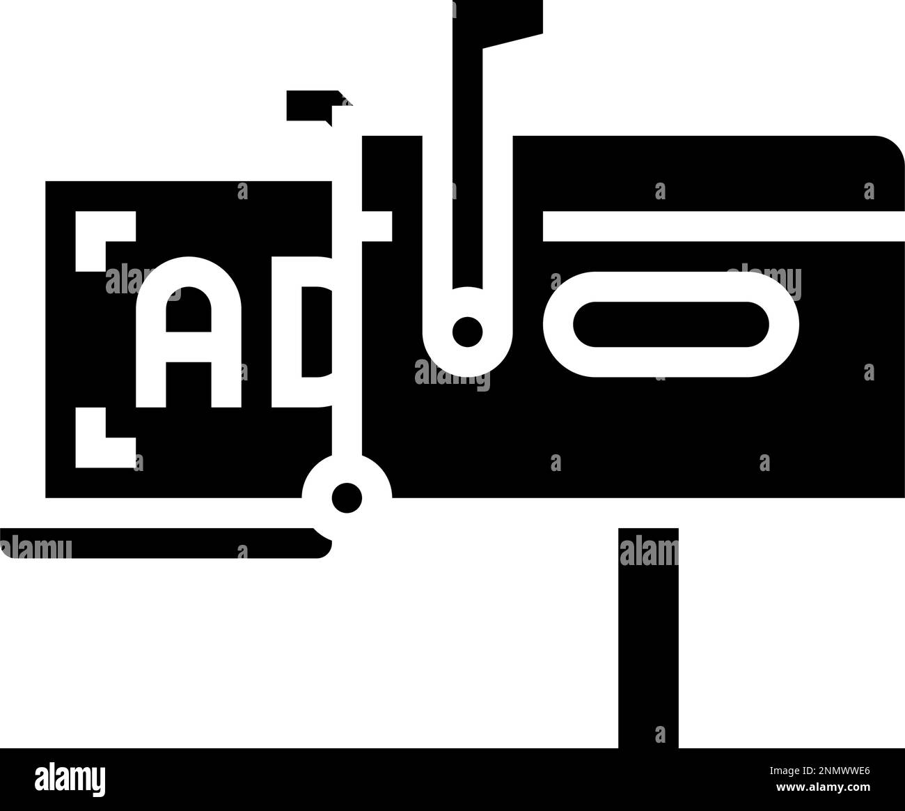 direct mail advertising glyph icon vector illustration Stock Vector ...