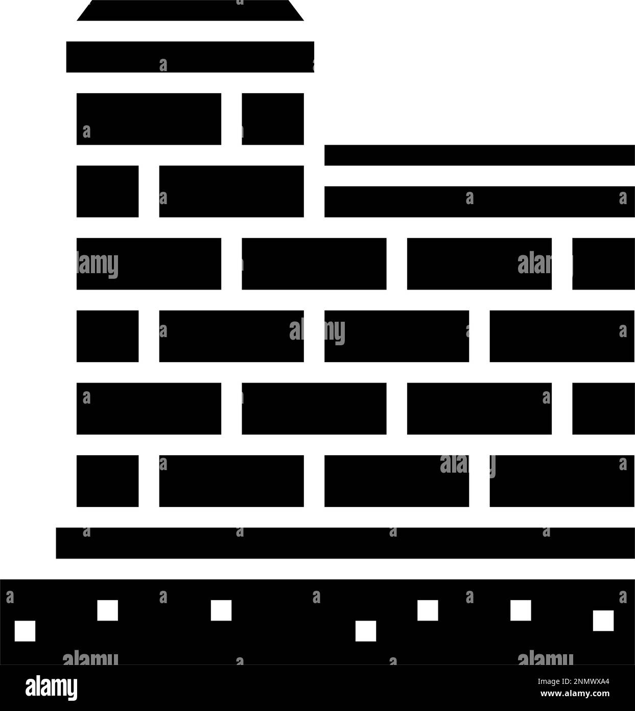 coping wall building house glyph icon vector illustration Stock Vector ...