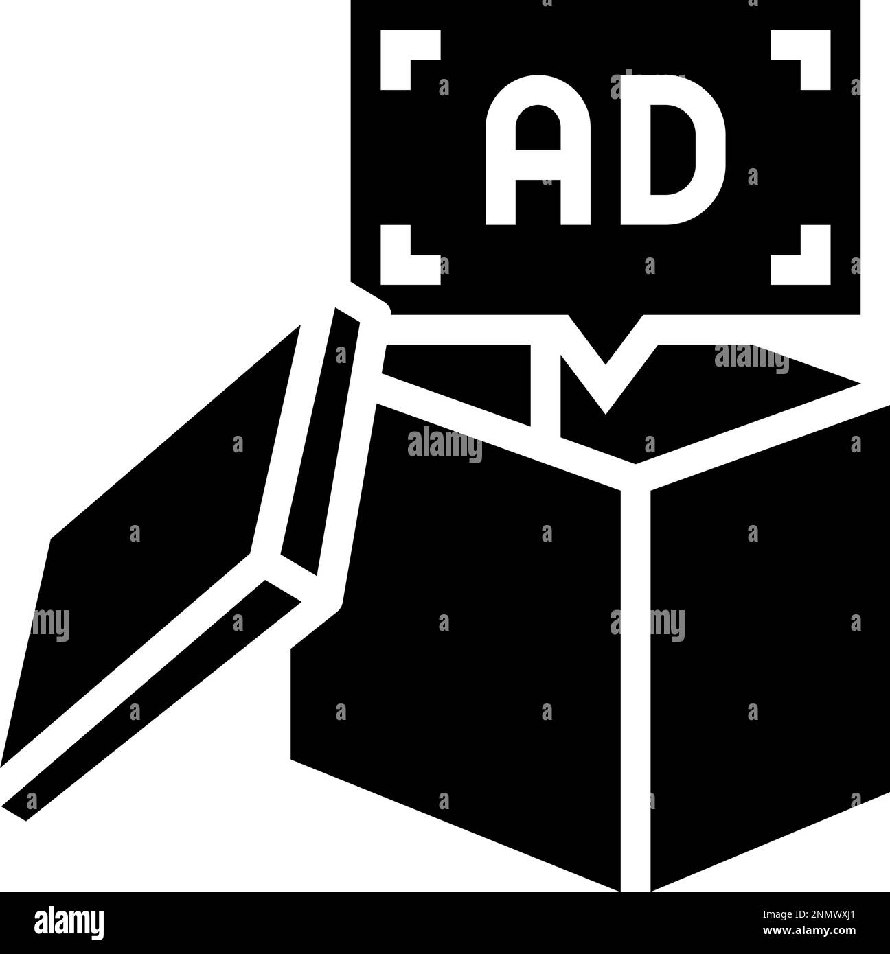 product placement advertising glyph icon vector illustration Stock ...