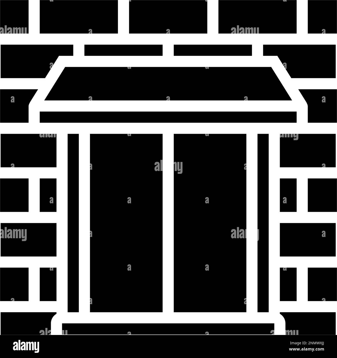 parapet wall building house glyph icon vector illustration Stock Vector ...