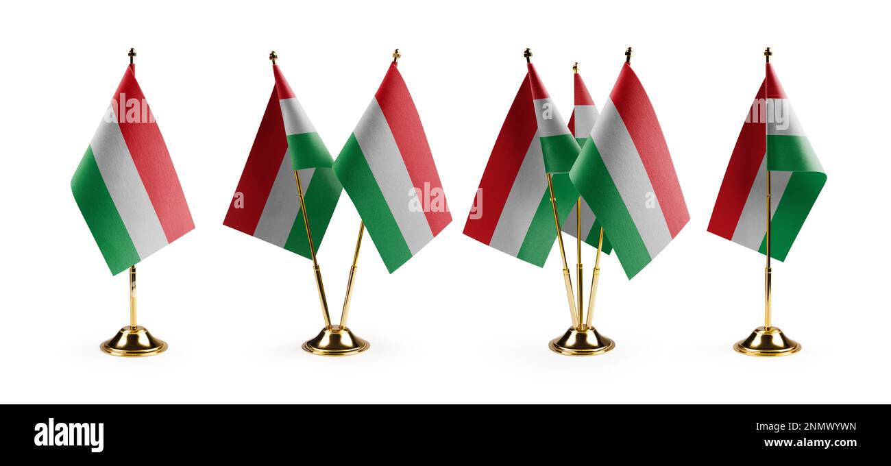 Small national flags of the Hungary on a white background Stock Photo ...